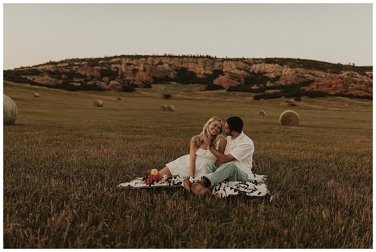 Dreamy Field Engagement Session | Callie + Hamilton
