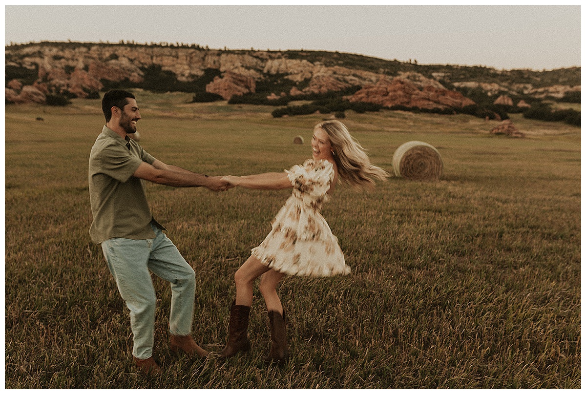 Dreamy Field Engagement Session | Callie + Hamilton